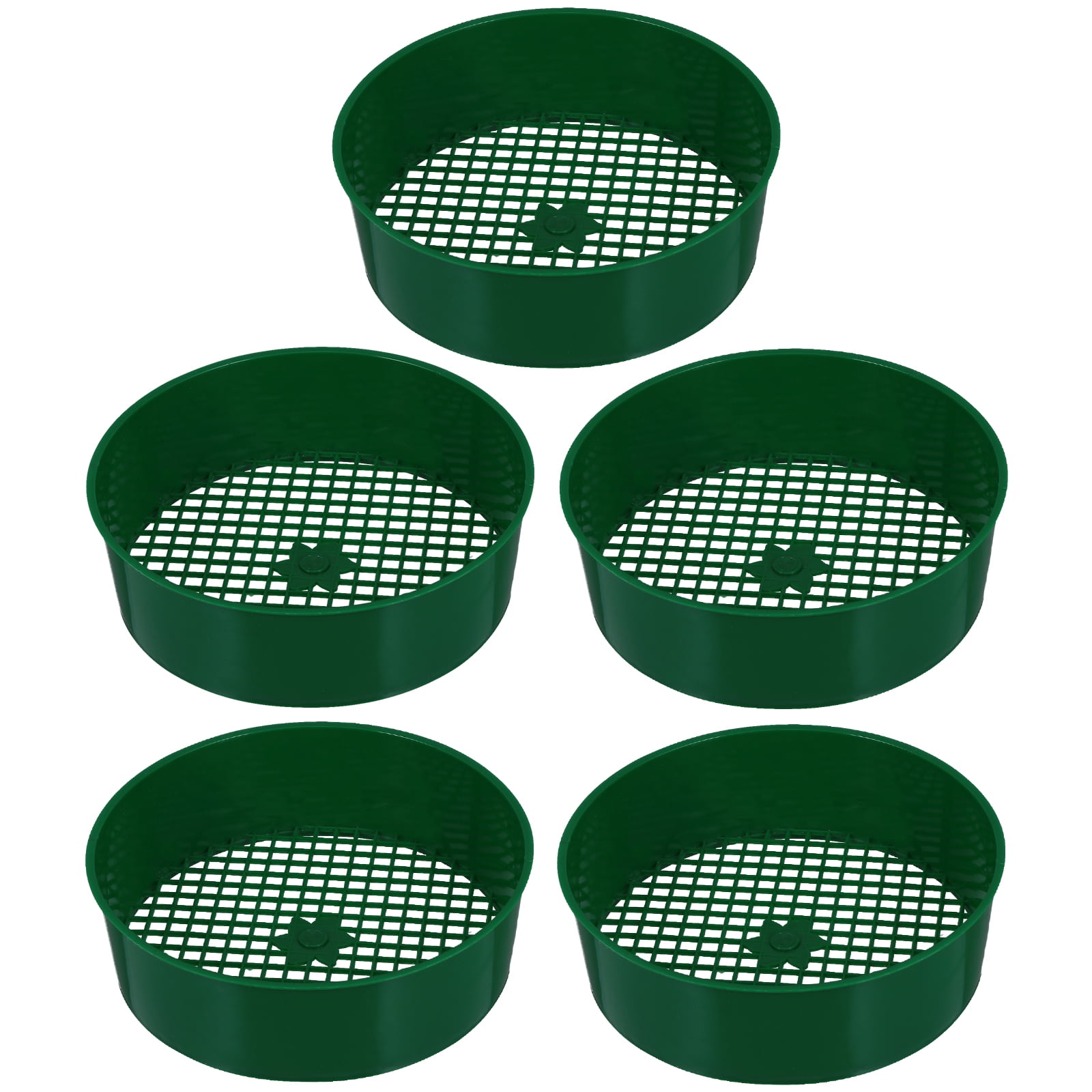 5-Piece Gardening Sieve Set with Green Mesh for Compost, Soil, and ...