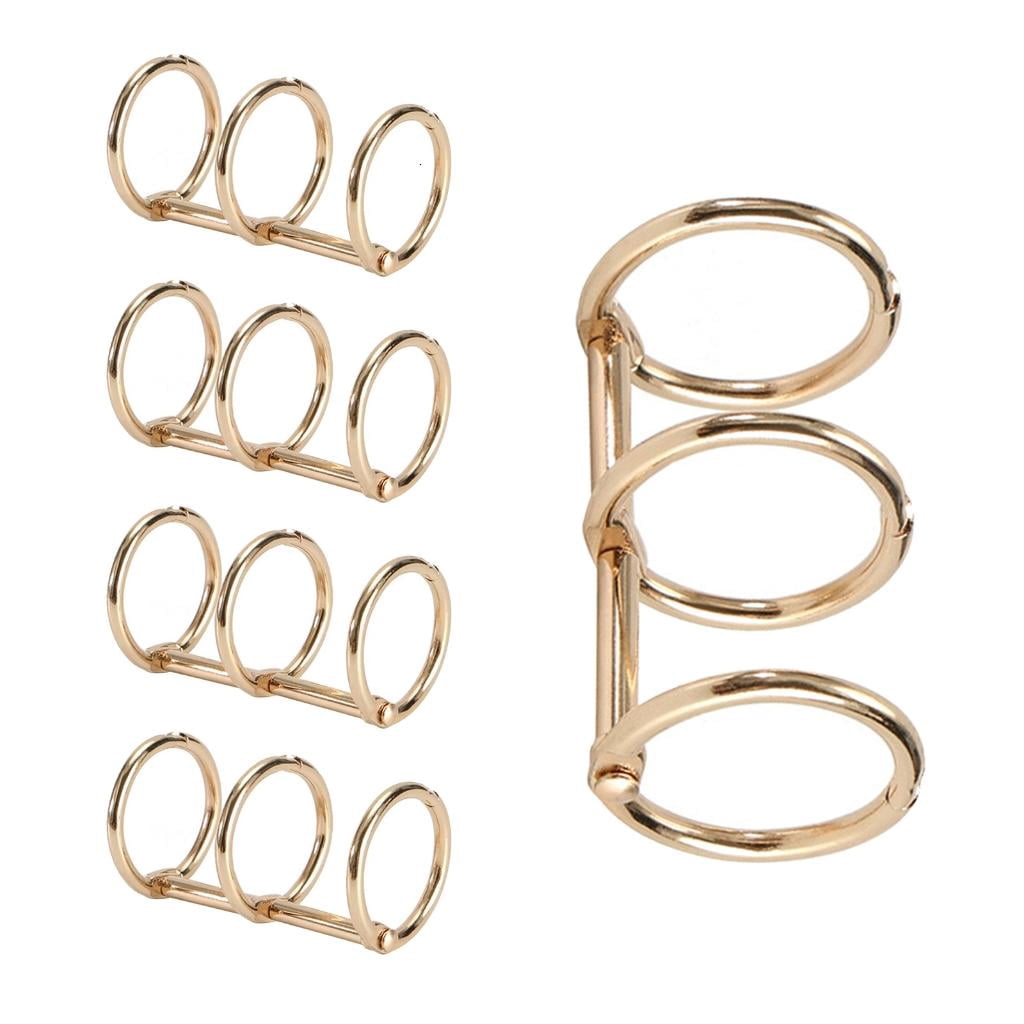 5 Pcs/Set 3 Rings Binder Clips Book Rings Metal Loose Leaf Binder Rings ...