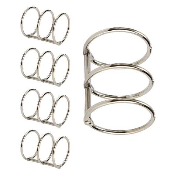 5 Pcs/Set 3 Rings Binder Clips Book Rings Metal Practical Binder Rings ...