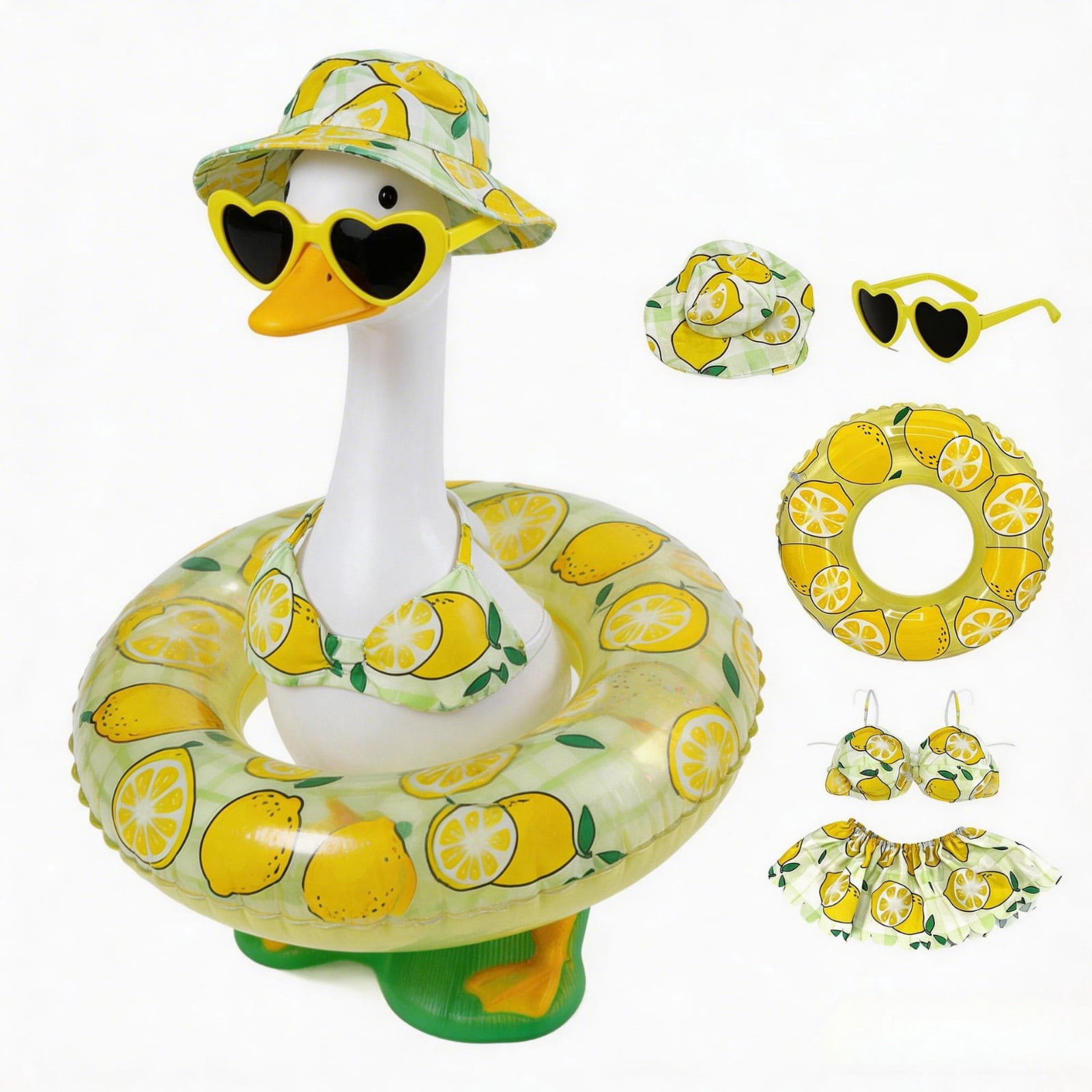 5 Pcs/Set Bikini Porch Goose Outfits With Sunglasses, 23 Inch Bikini ...