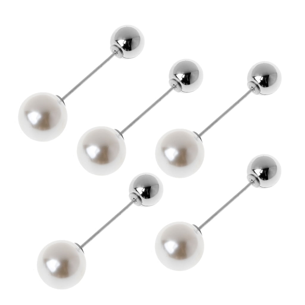 5 Pcs/Set Imitation Double Pearl Brooch Creative Sweater Shawl Clip ...
