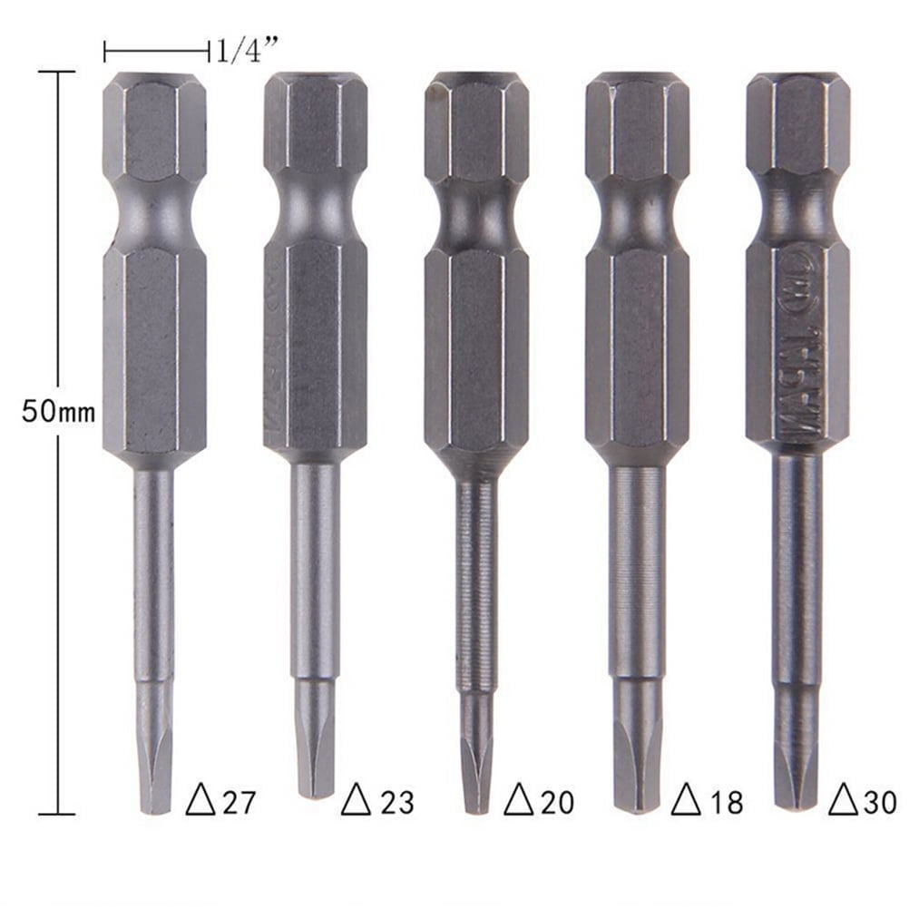 5 Pcs /Set Magnetic Triangle Head Screwdriver Bits S2 Steel 1/4 Hex ...