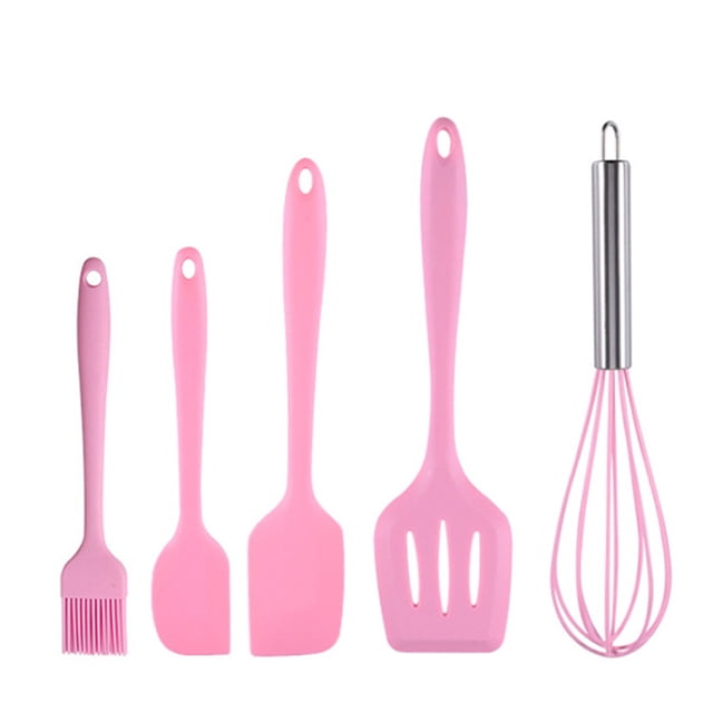 5 Pcs Silicone Spatula Set, Non-stick Heat Resistant Silicone Cookware ...