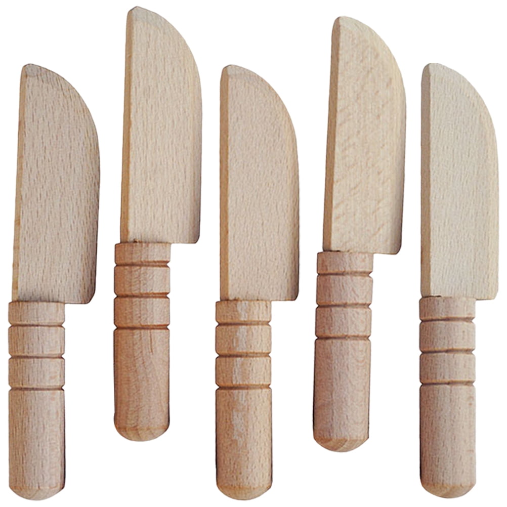 5 Pcs Simulated Wooden Knife Toy's for Kids Wooden Kitchen for Children ...