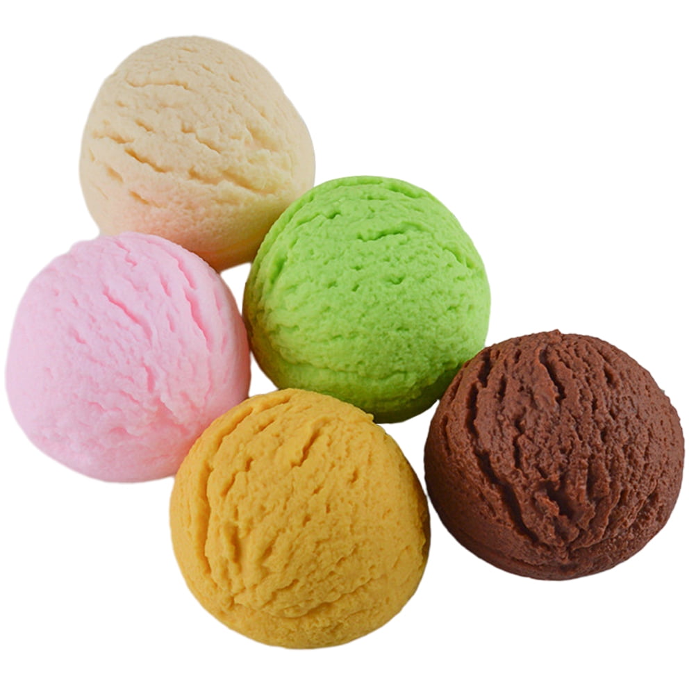 5 Pcs Simulation Ice Cream Models Ice Cream Balls Prop Photography ...