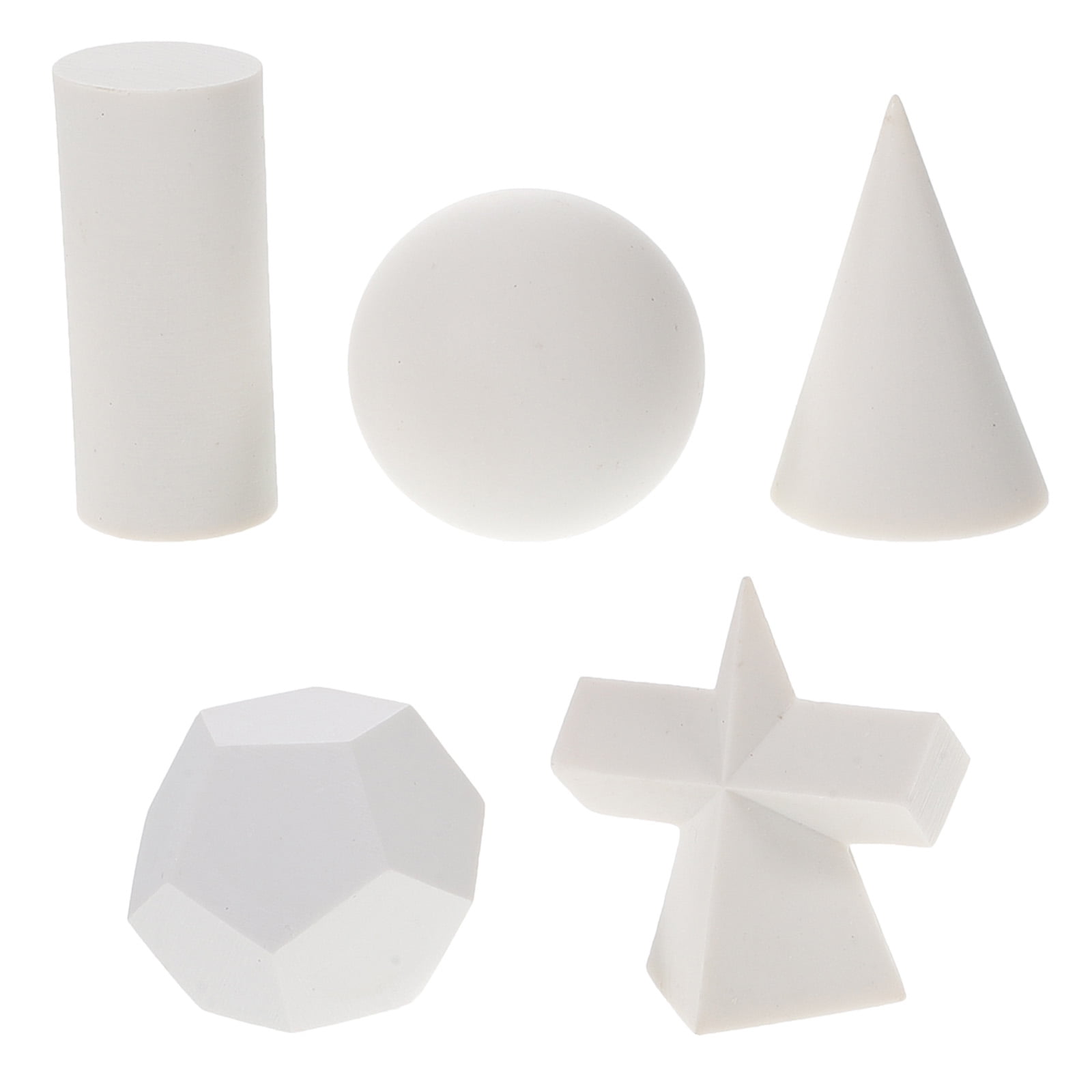 5 Pcs Sketch Geometry Models Classic Sculpture Farmhouse Decor White ...