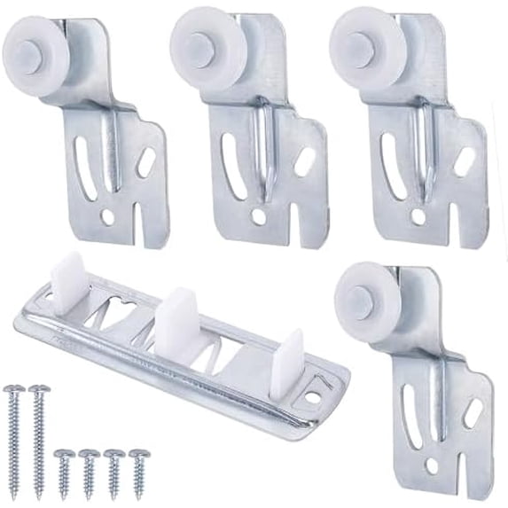 5 Pcs Sliding Closet Door Roller Kit,Wardrobe Door Roller with Slide ...