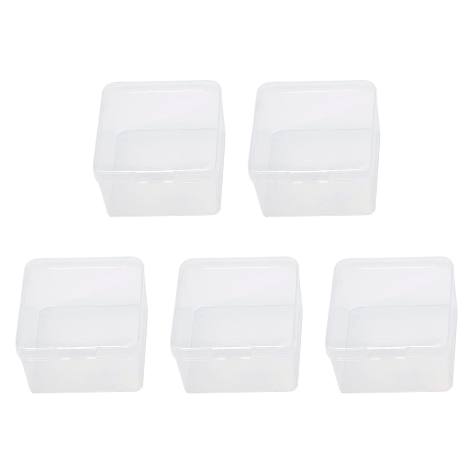5 Pcs Small Clear Plastic Small Box Hook Jewelry Earplugs Container ...