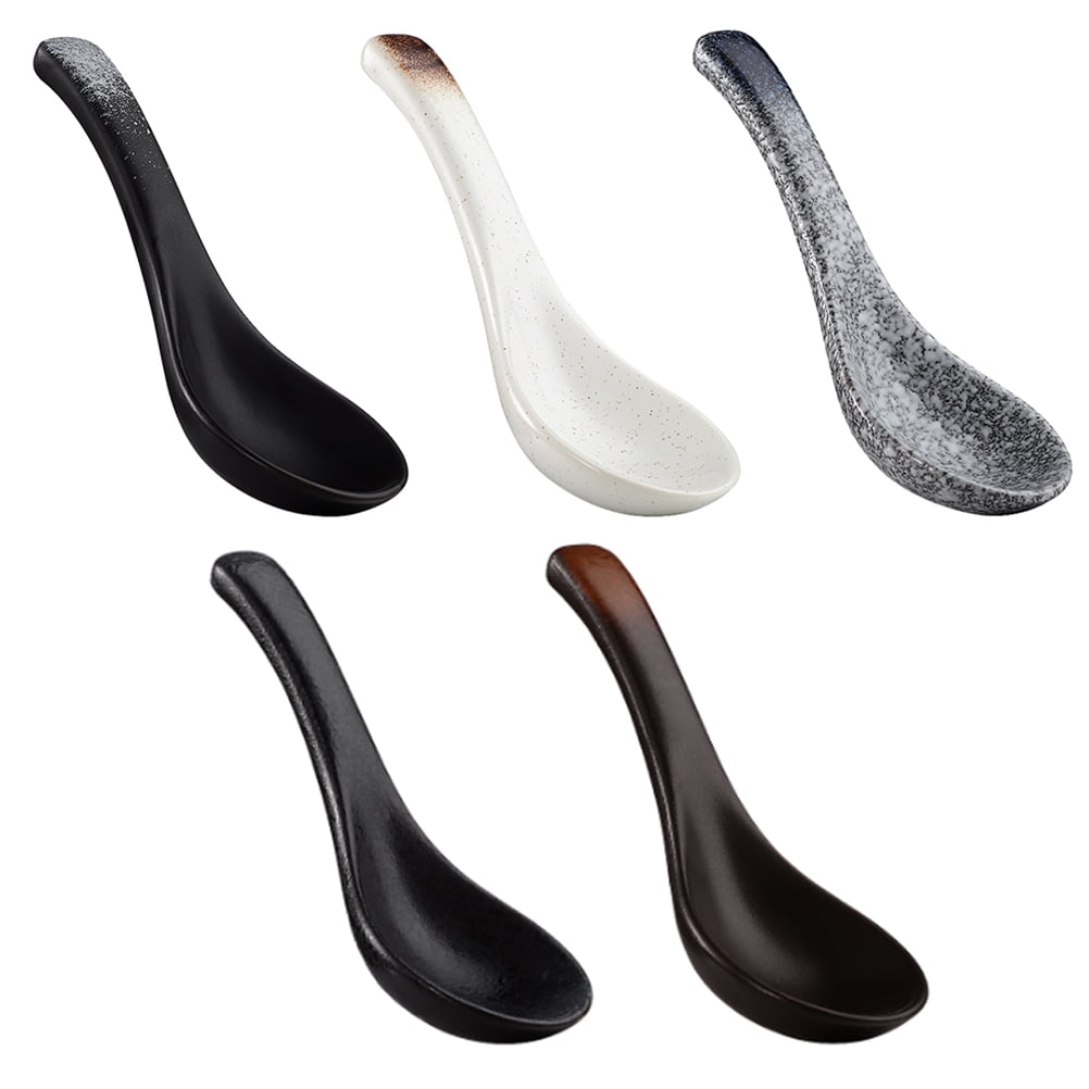 TABLZONE Dining Table Ceramic Soup Spoons 5Pcs 5.5X1.8X0.4In - Walmart.com