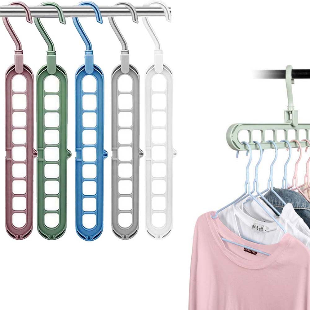 5 Pcs Space Saving Cascading Clothes Hangers，for Closet Organizers and ...
