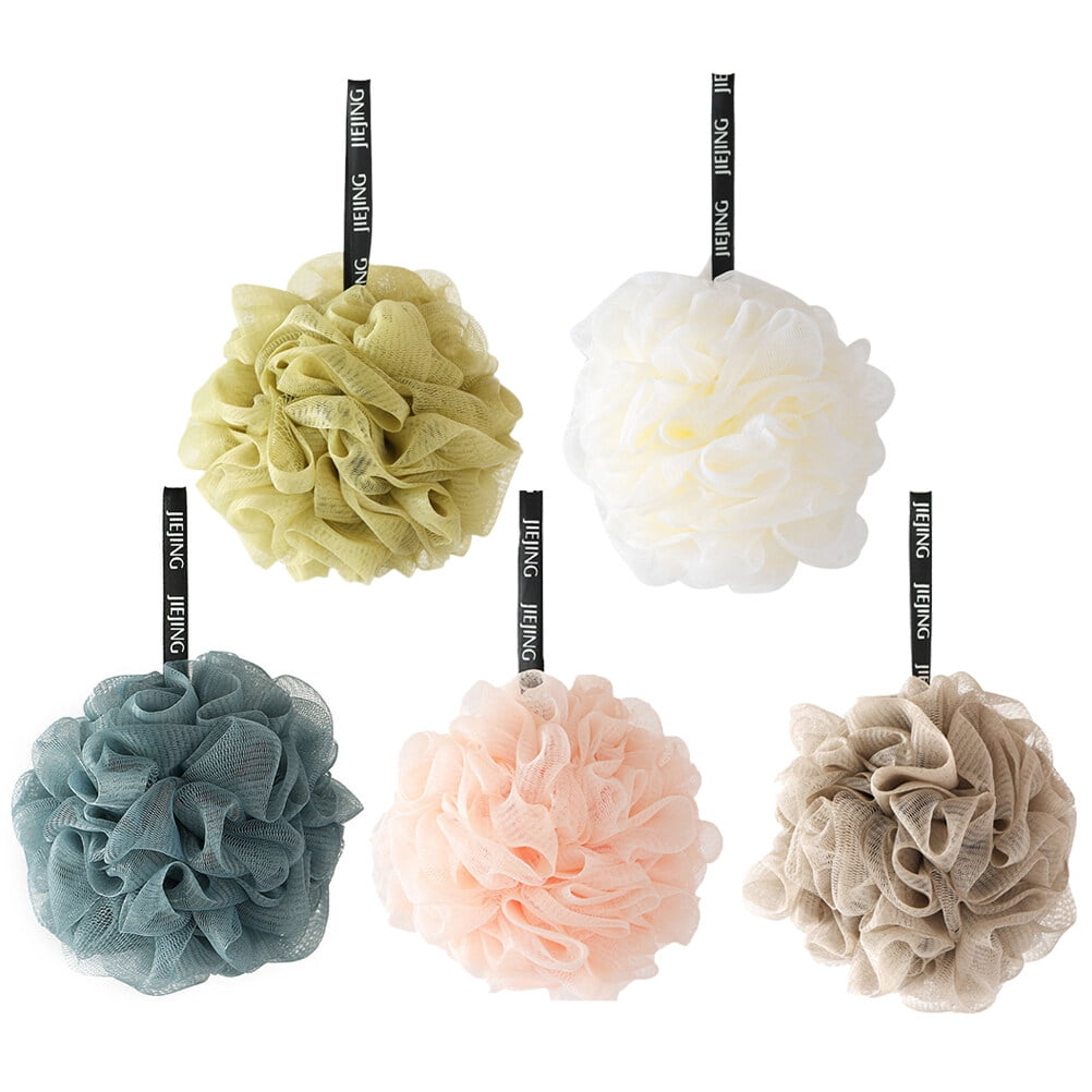 5 Pcs Sponge Bathroom Accessories Scrubber Shower Back Scrunchie Body ...