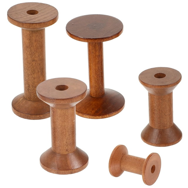 Koolleo 5pcs Wood Yarn Holder Sewing Spools Holder Thread Holder Wooden ...