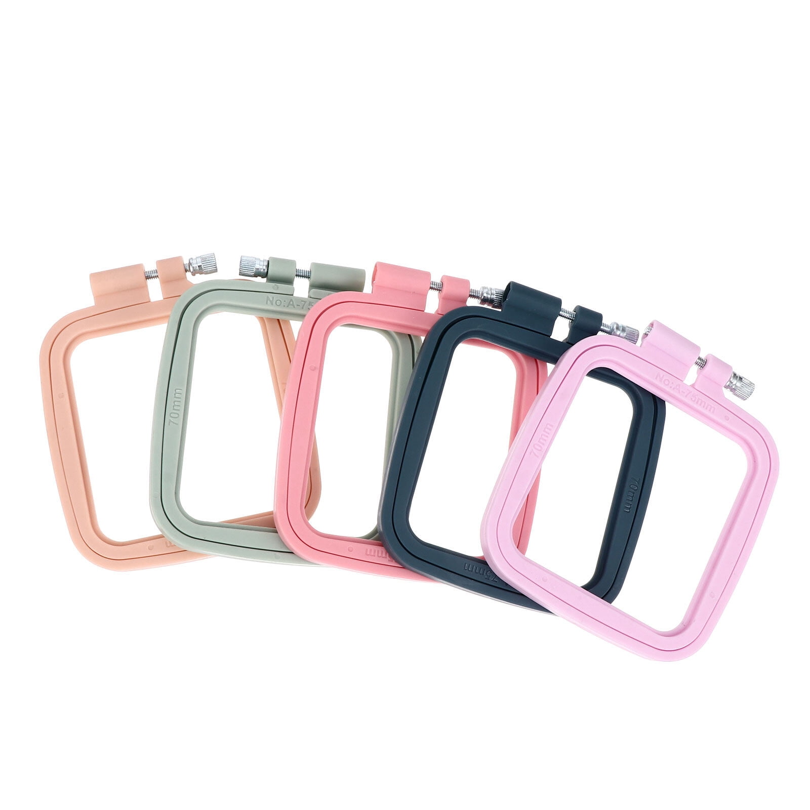 5 Pcs Square Embroidery Stretch Rings Cross Stitch Hoops Wooden Frames ...
