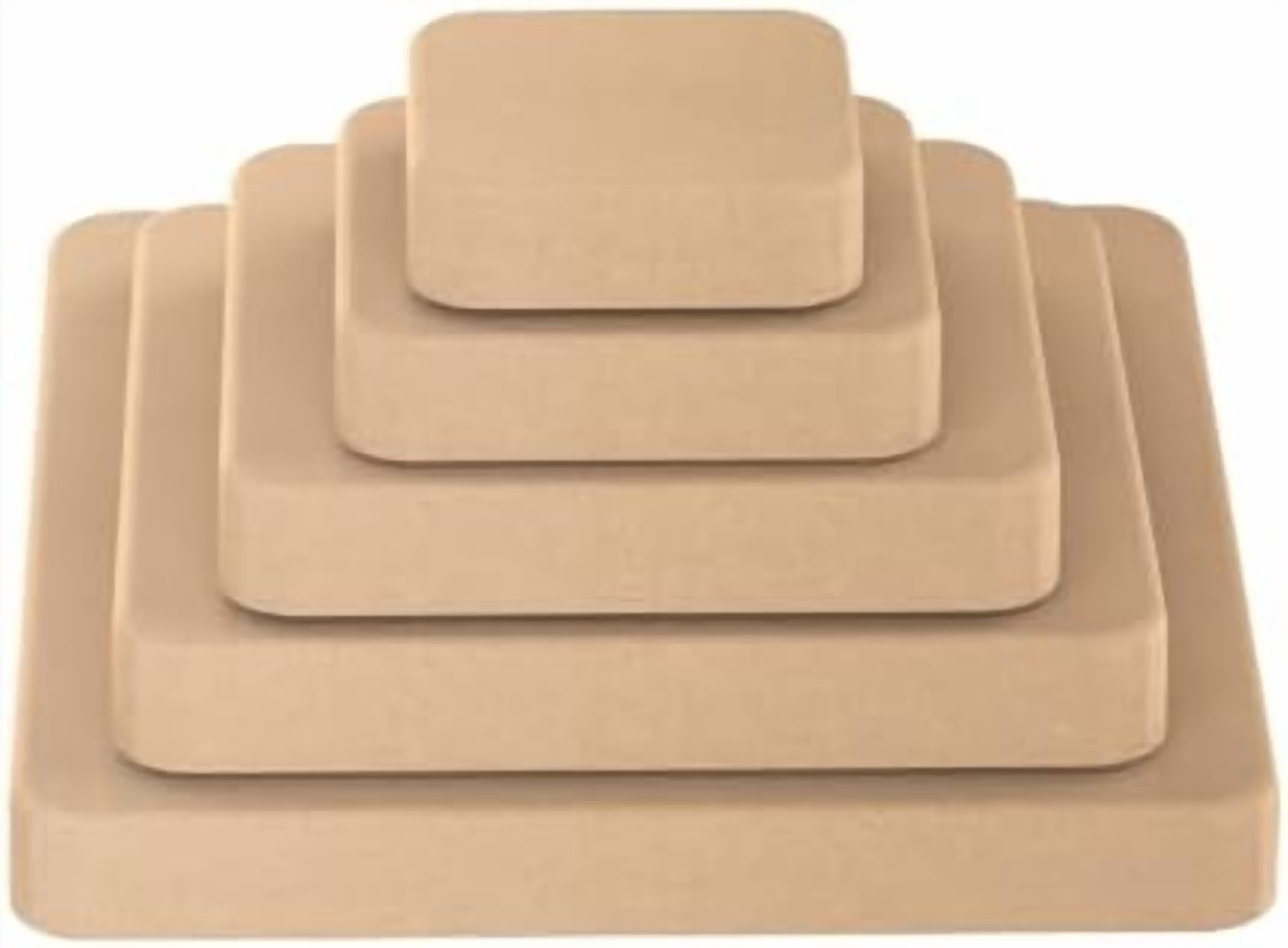5 Pcs Square Pottery Molds for Handbuilding, Brown MDF Ceramic Molds ...