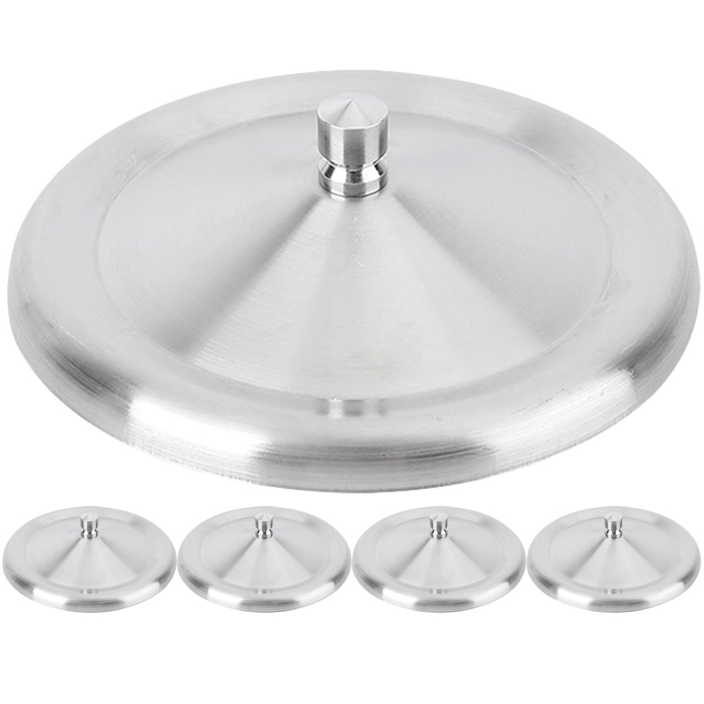 5 Pcs Stainless Steel Lid Coffee Cup Pyramid Cake Tin Metal Mug Lids ...