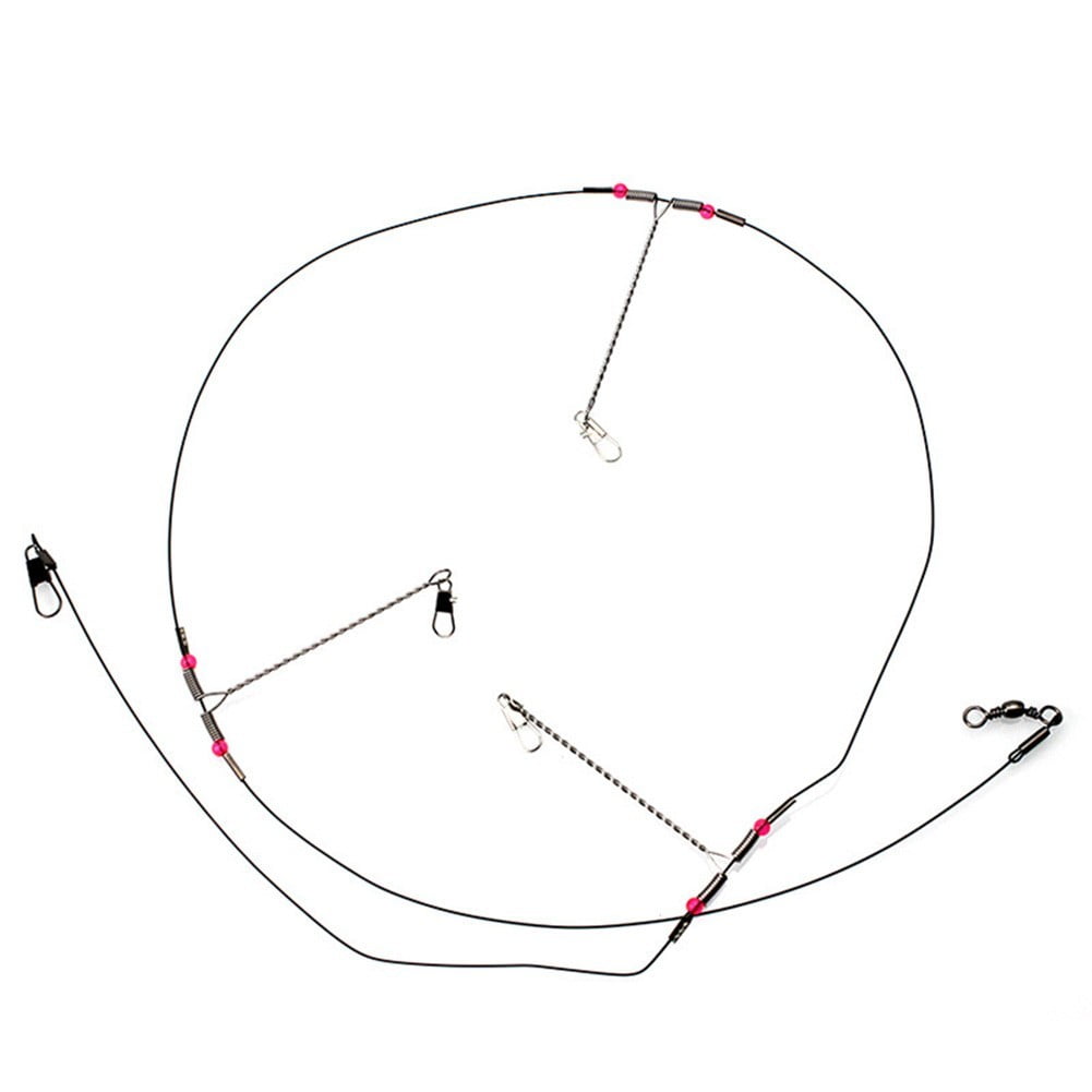 5 Pcs Stainless Steel Trace Fishing Wire Leader Line Leaders with Snap ...