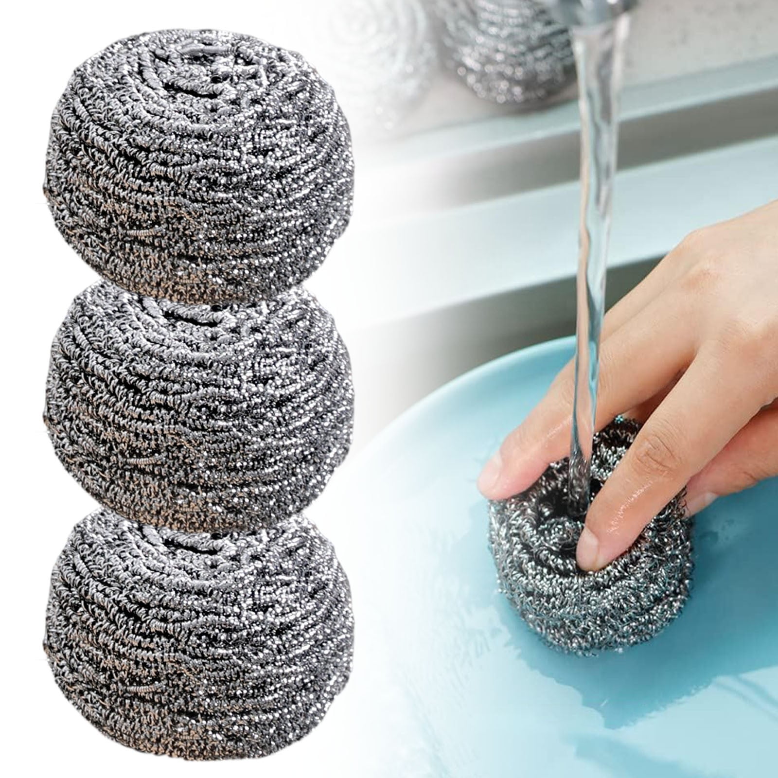 5 Pcs Steel Wool Scrubber, Flexible Steel Wool, Steel Wool Pads for ...