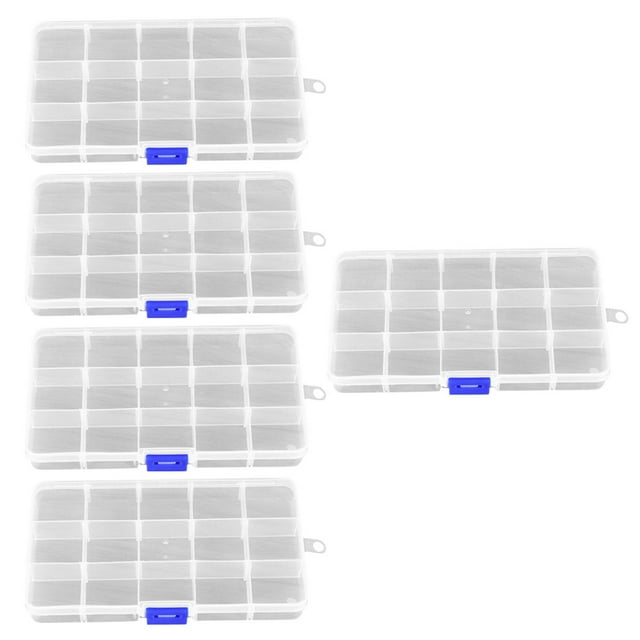 5 Pcs Storage Box Clear Case Plastic Bins Small Parts Container Boxes ...