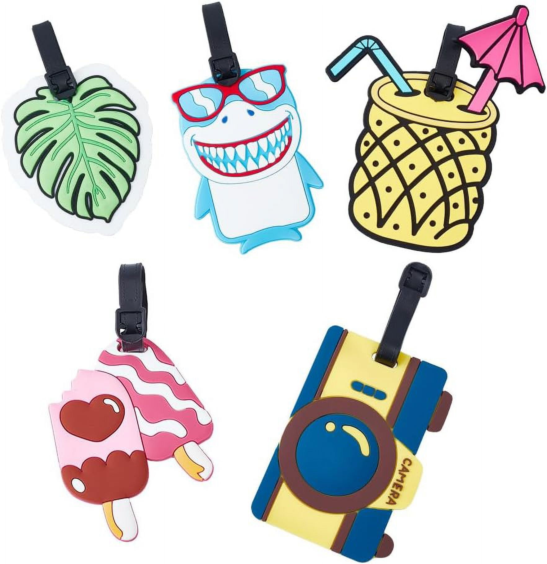 5 Pcs 5 Styles Summer Theme Luggage Tags Plastic Ice Cream Bag Tags ...