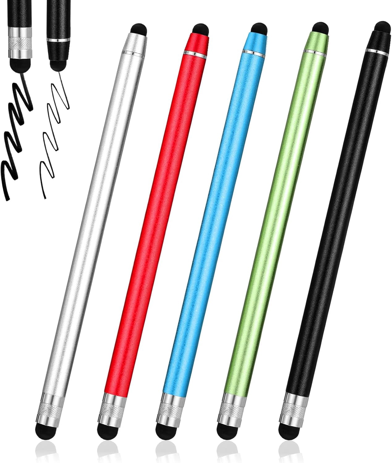 5 Pcs Stylus Pen for Touchscreen, 2-in-1 High Precision Stylus Pen with ...