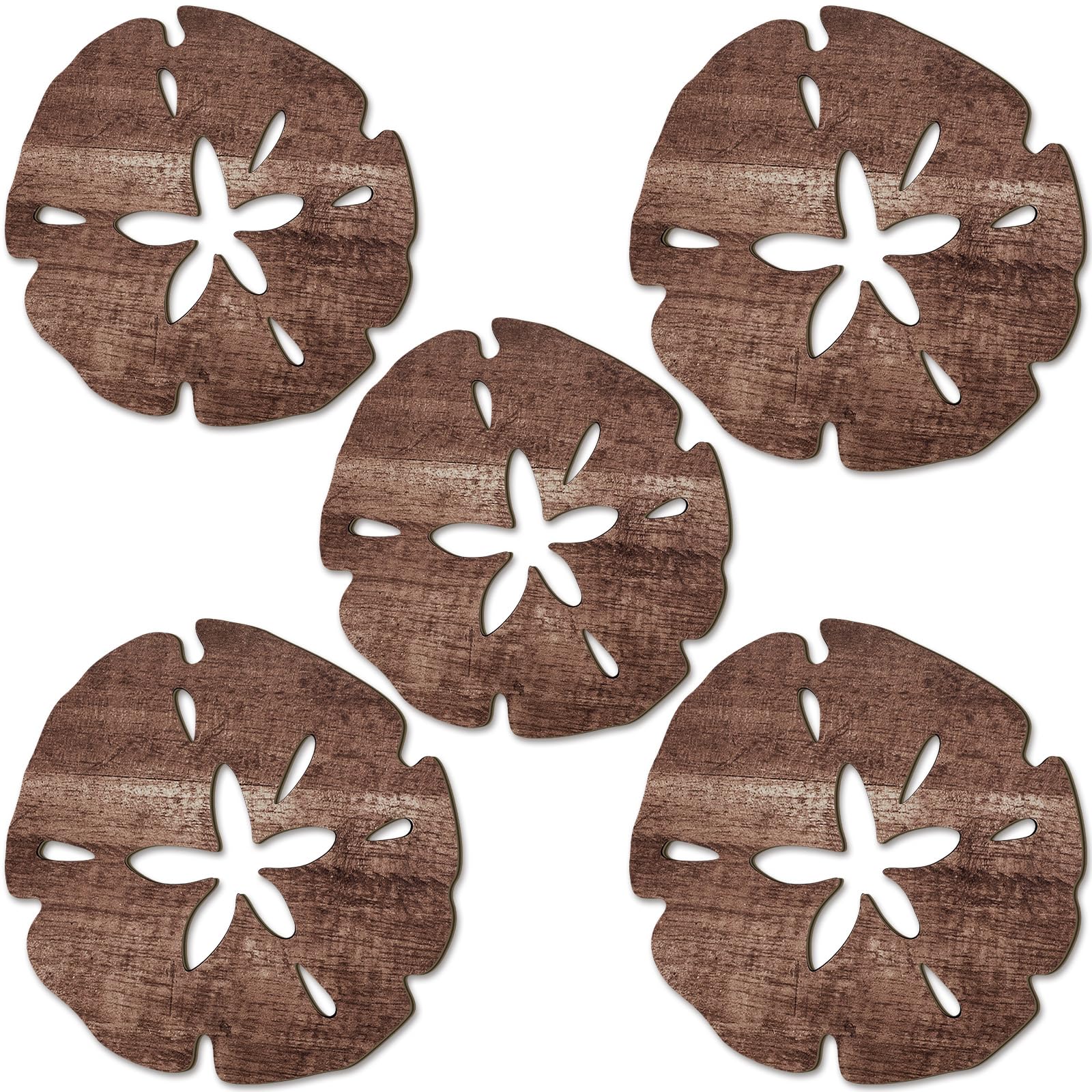 5 Pcs Summer Coastal Wall Decor Sand Dollar Wall Decor Beach Wall Art ...
