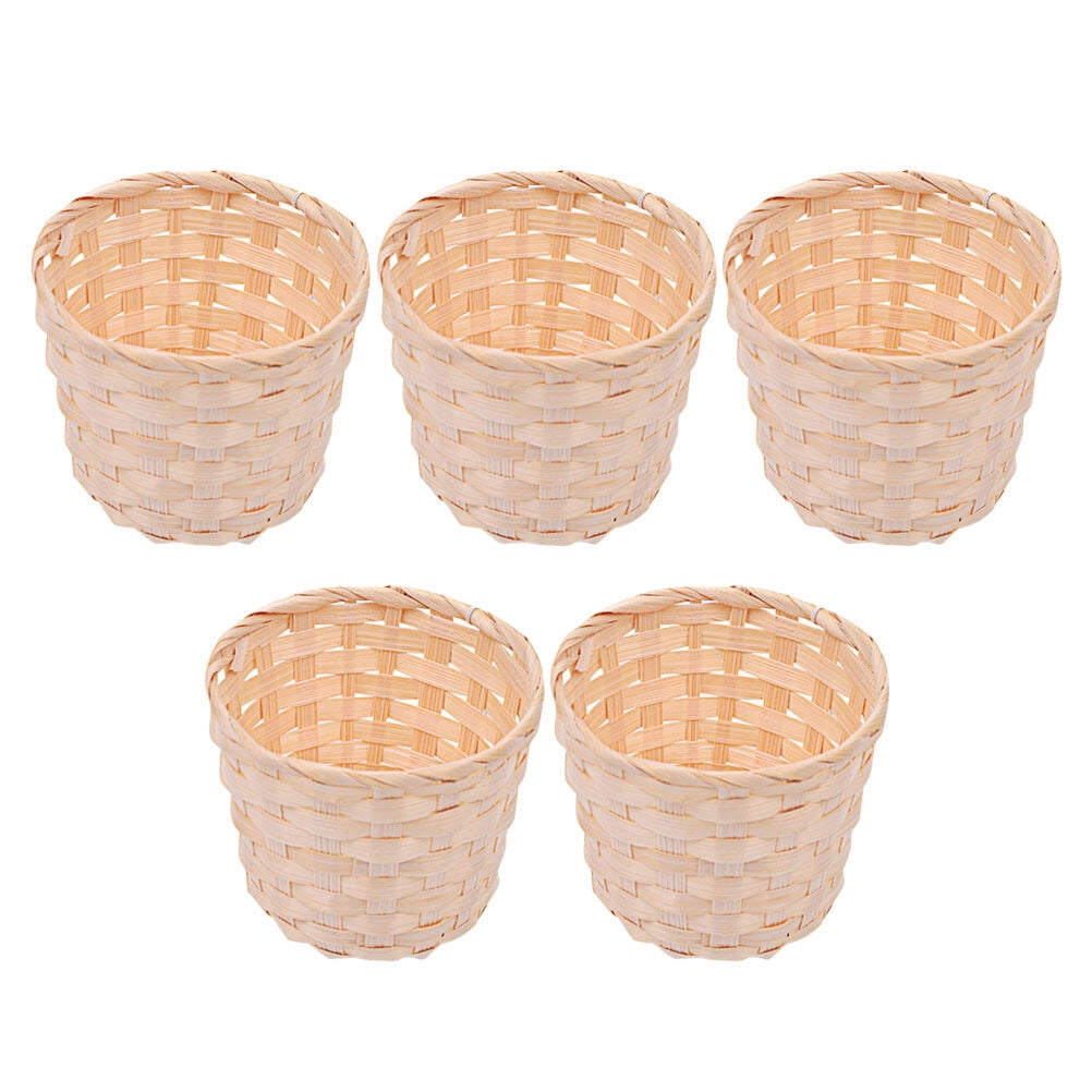 5 Pcs Sundries Wooden Basket Delicate Storage Baskets Bins with Lids ...