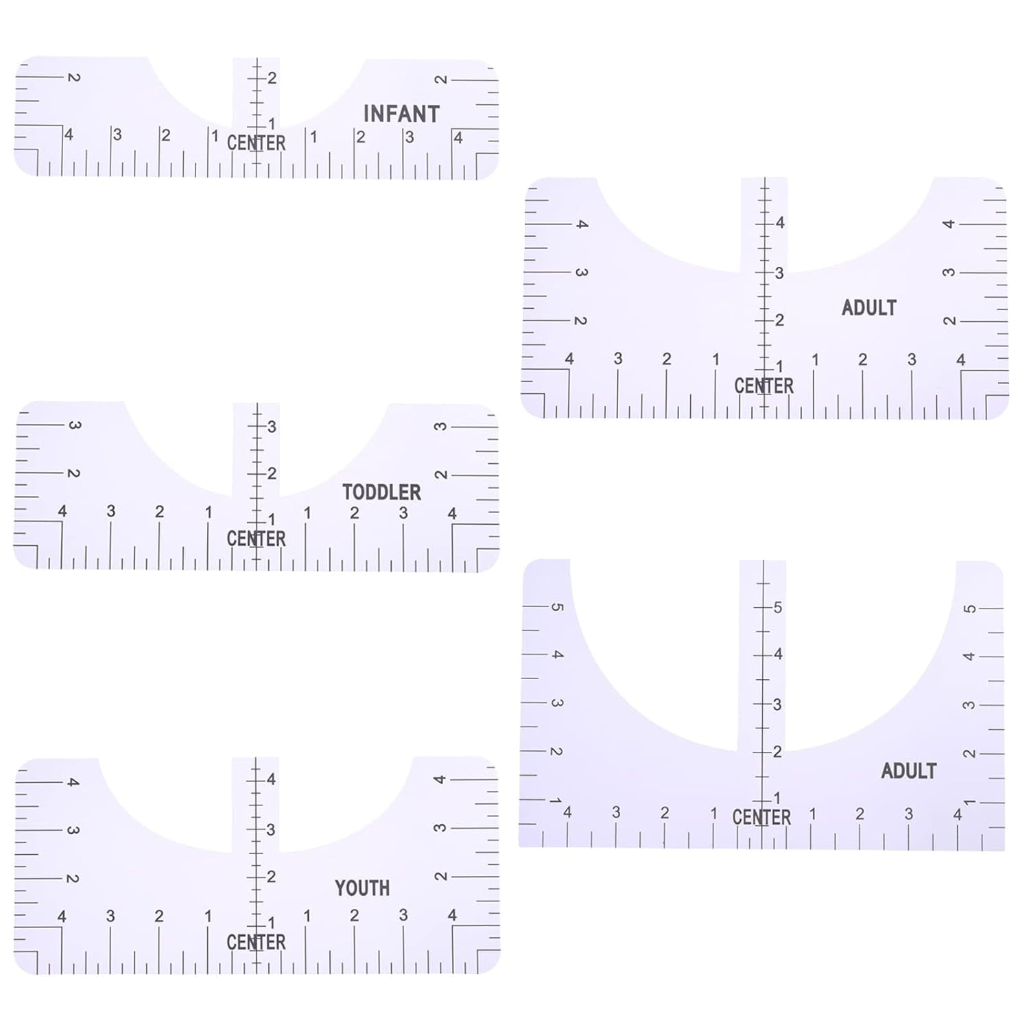 5 Pcs T-Shirt Alignment Tools Tshirt Ruler Guide T-Shirt Centering Tool ...