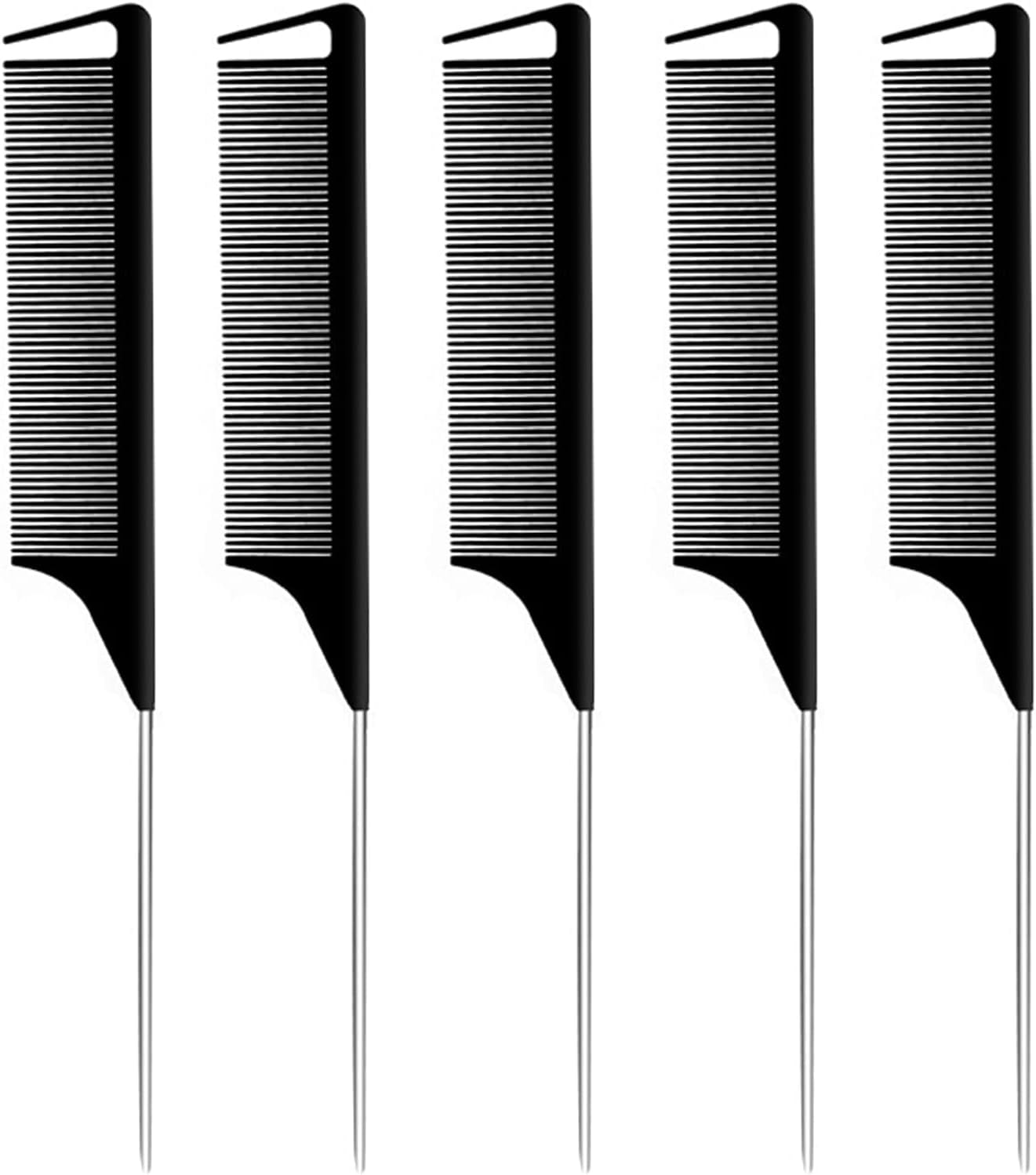 5 Pcs Tail Combs, Hair Comb, Parting Hairdressing Comb Fine Tooth Comb ...