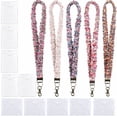 5 Pcs Teacher Scrunchie Lanyards for ID Badges and Keys with 10 ID ...