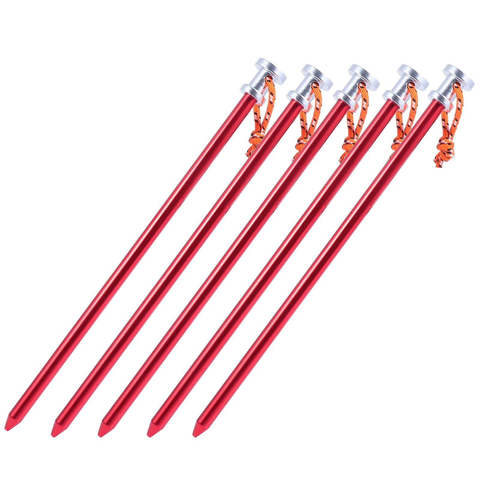 5 Pcs Tent Pegs Screw in Canopy Accessories The Snow Red Aluminum Alloy ...