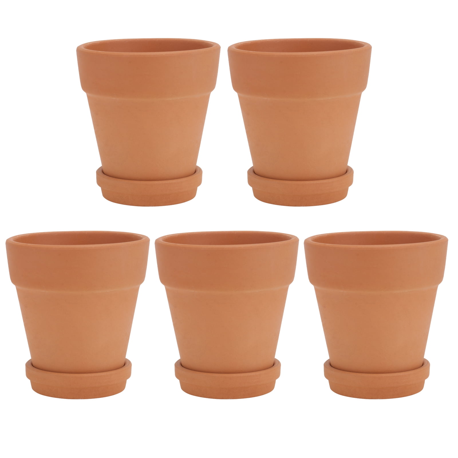 5 Pcs Terracotta Flower Pot Flower Containers Red Pottery Pots Simple ...
