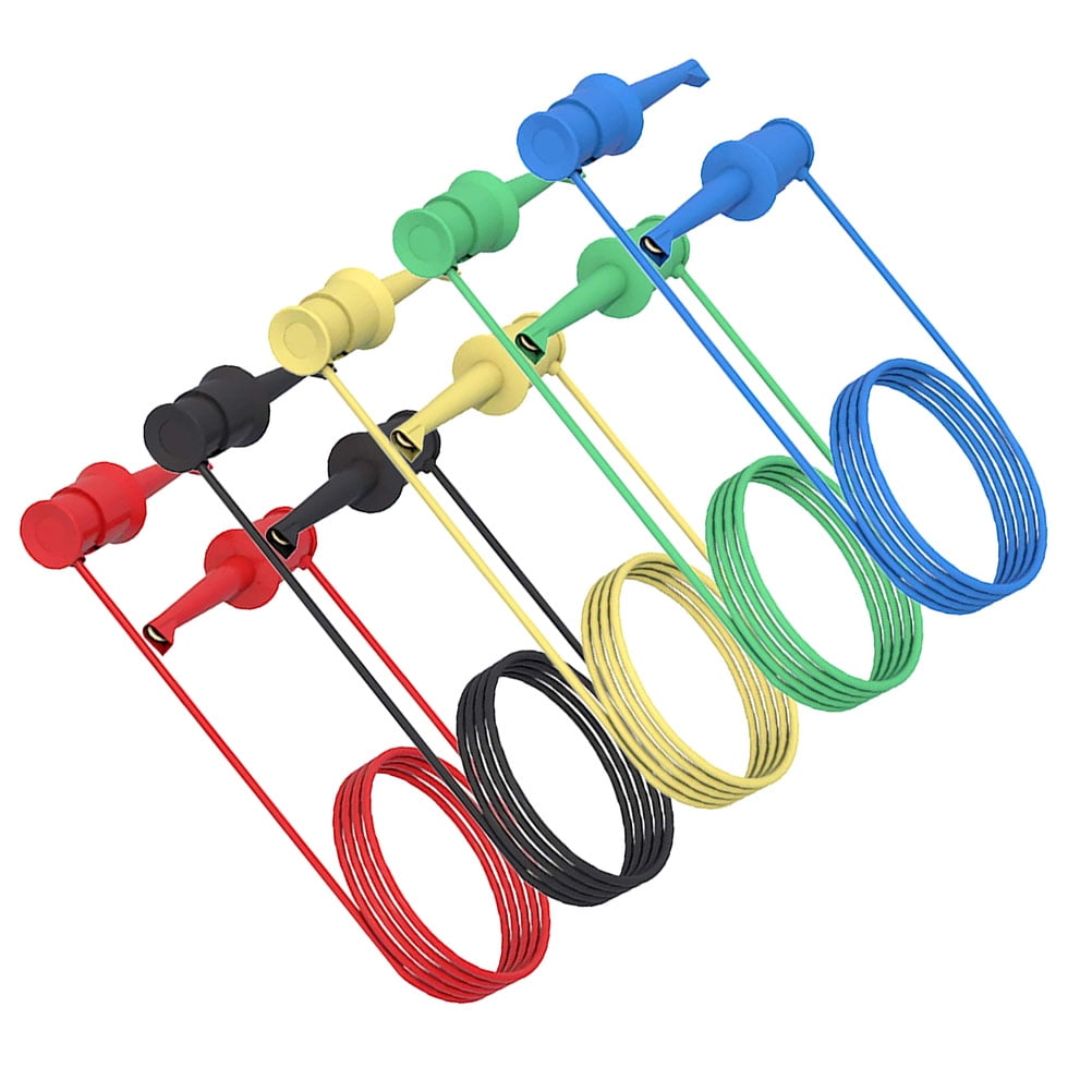 5 Pcs Mini Grabber Test Leads Cables Wires Dual IC Hooks Clips Probe ...
