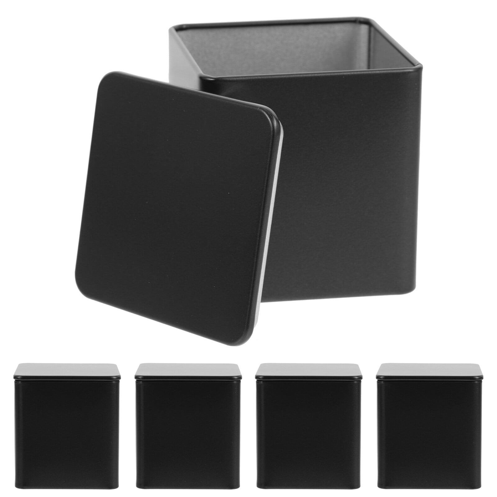 5 Pcs Tinplate Small Square Can Home Supplies Candle Tea Container Tea ...