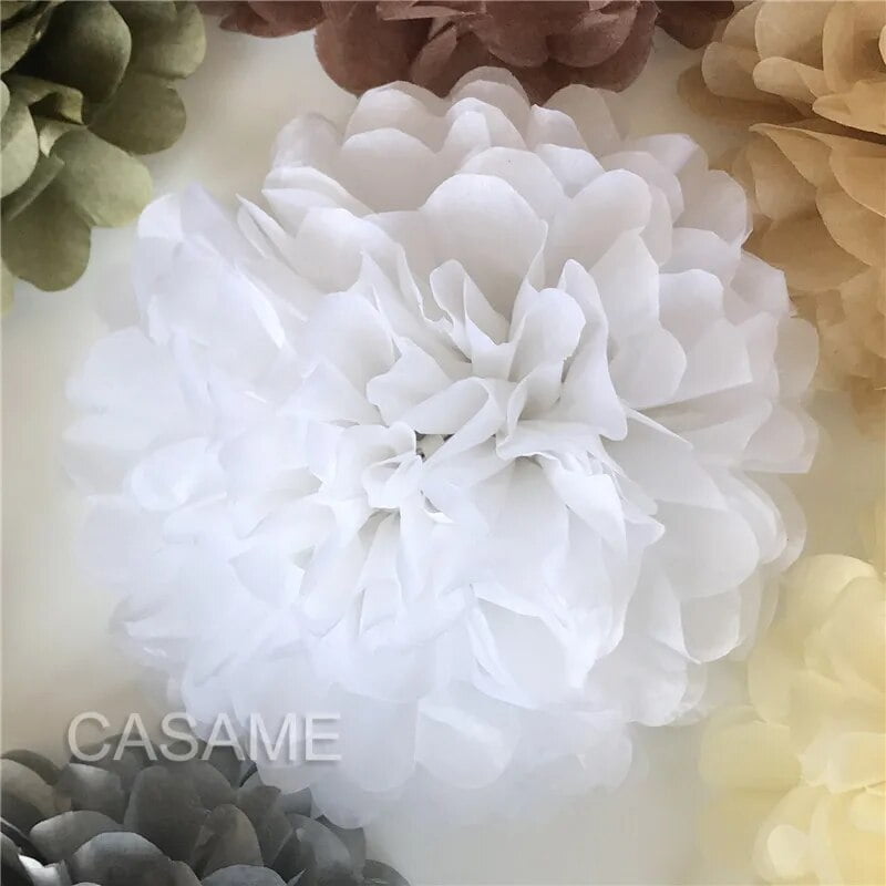 5 Pcs Tissue Paper Pompoms Flower Garland Wedding Decoration DIY Paper ...