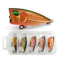 5 Pcs Topwater Fishing Lures with Hooks Artificial Hard Baits Floating ...