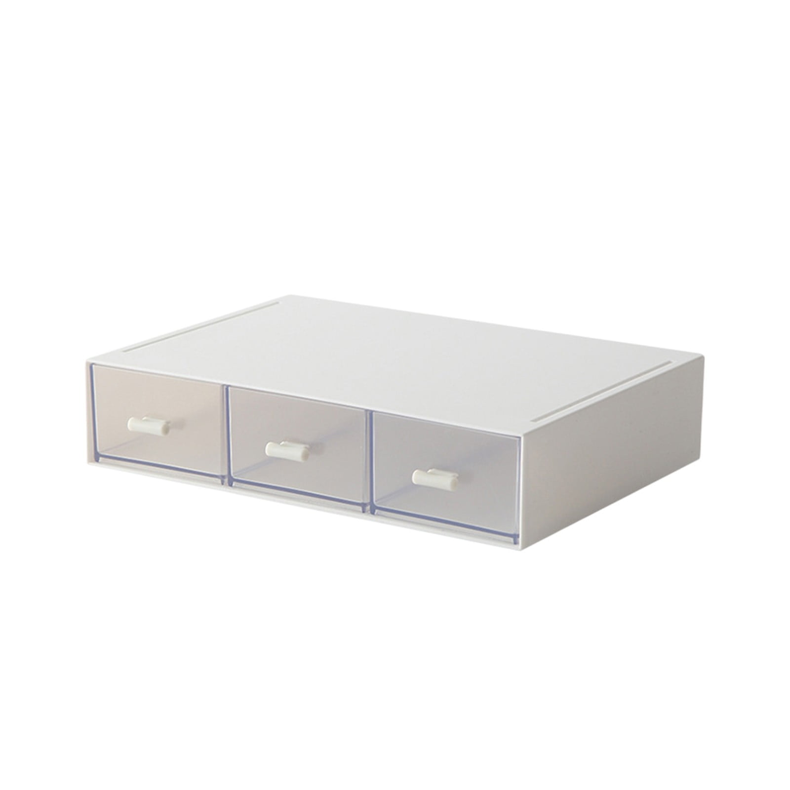 5 Pcs Transparent Plastic Stackable Storage Box with Drawers - Desktop ...