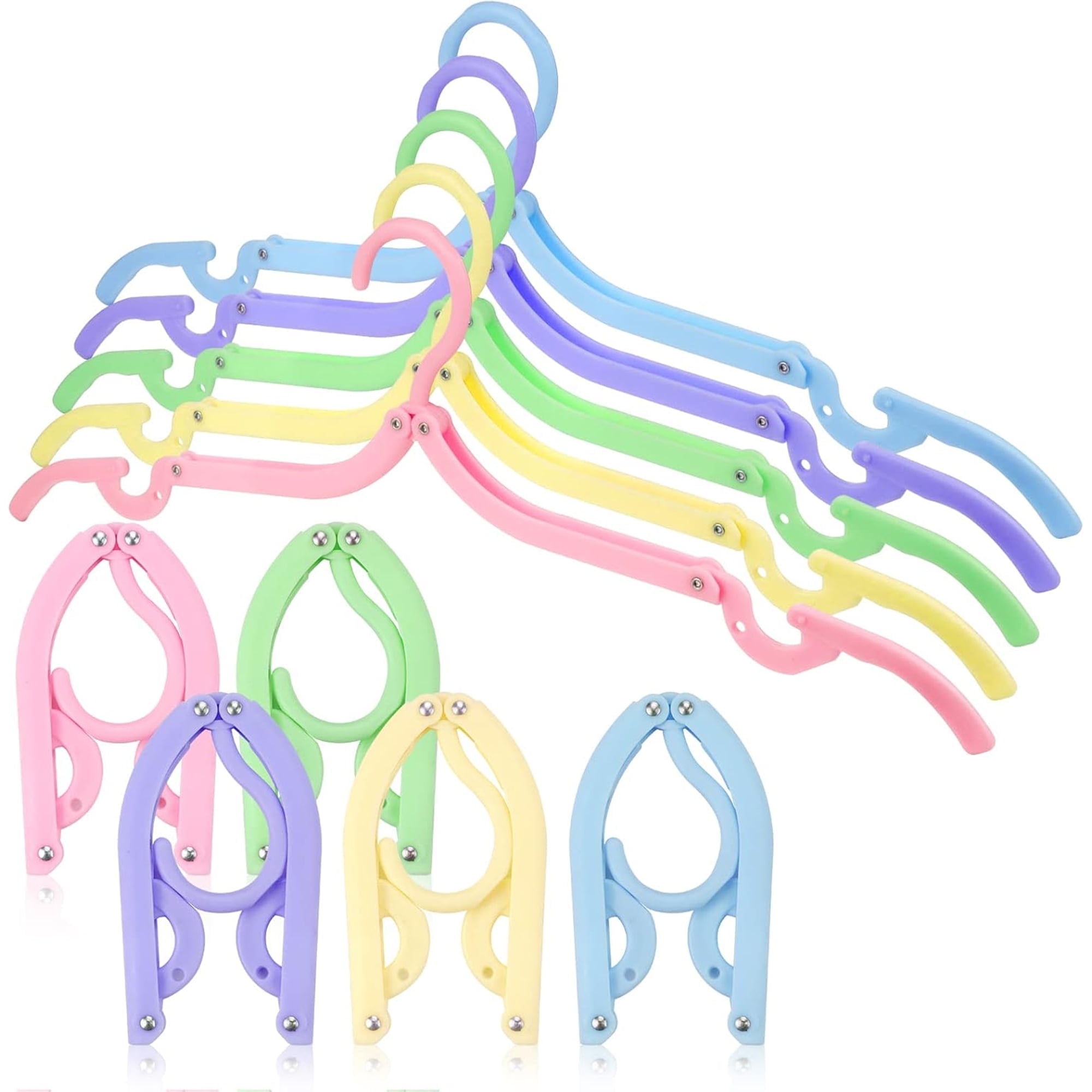 5 Pcs Travel Hangers Portable Folding Clothes Hanger Foldable Drying ...