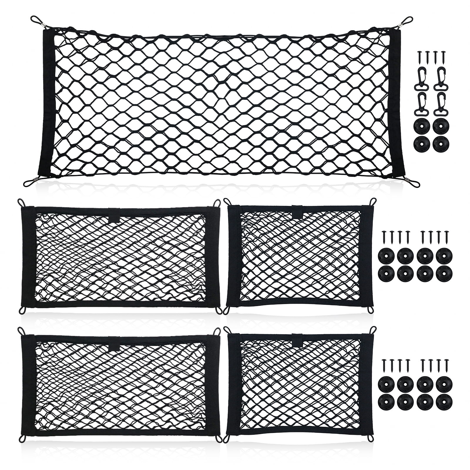 5 Pcs Trunk Storage Net Bag Double Layer Elastic Storage Net Campervan ...