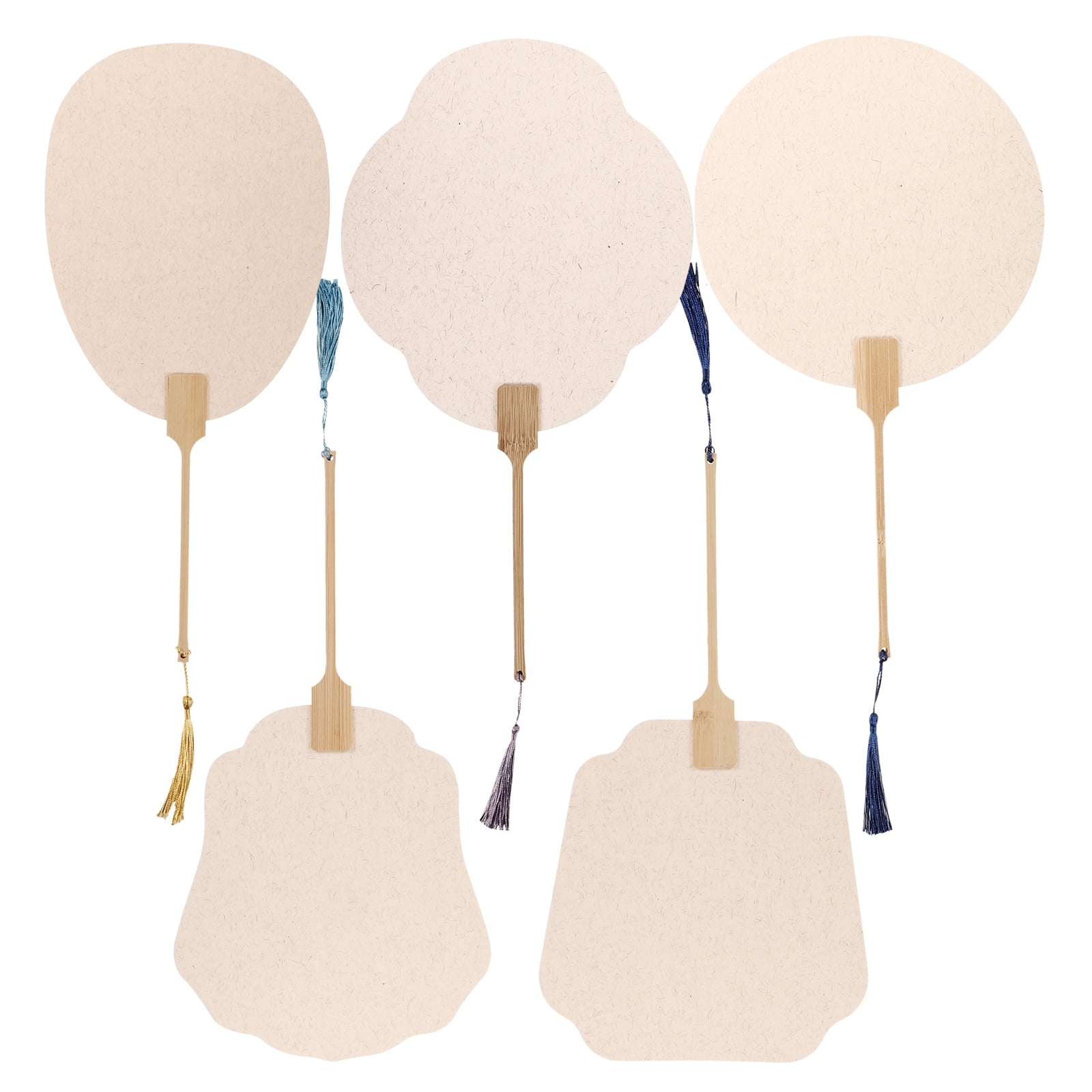 5 Pcs Tuanfan Painting Production Painting Fans DIY Paper Fans Hand ...