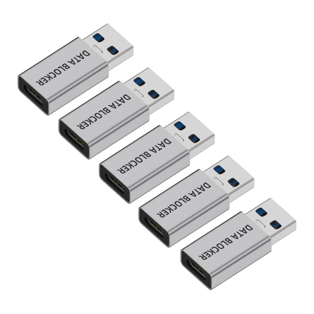 5 Pcs USB Type-A to Type-C Data Blocker Only for Charge, USB-Data ...