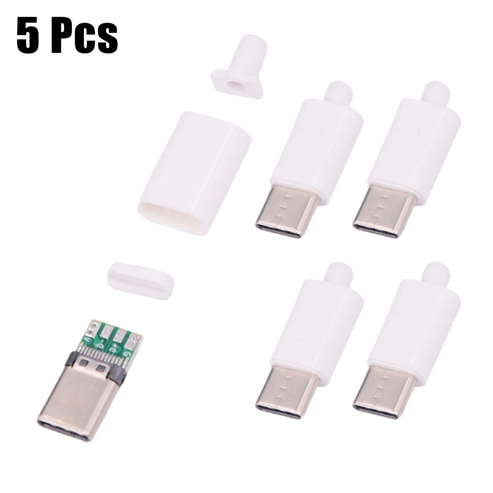 5 Pcs USB3.1Type C Male Plug PCB board welding line with black or white ...