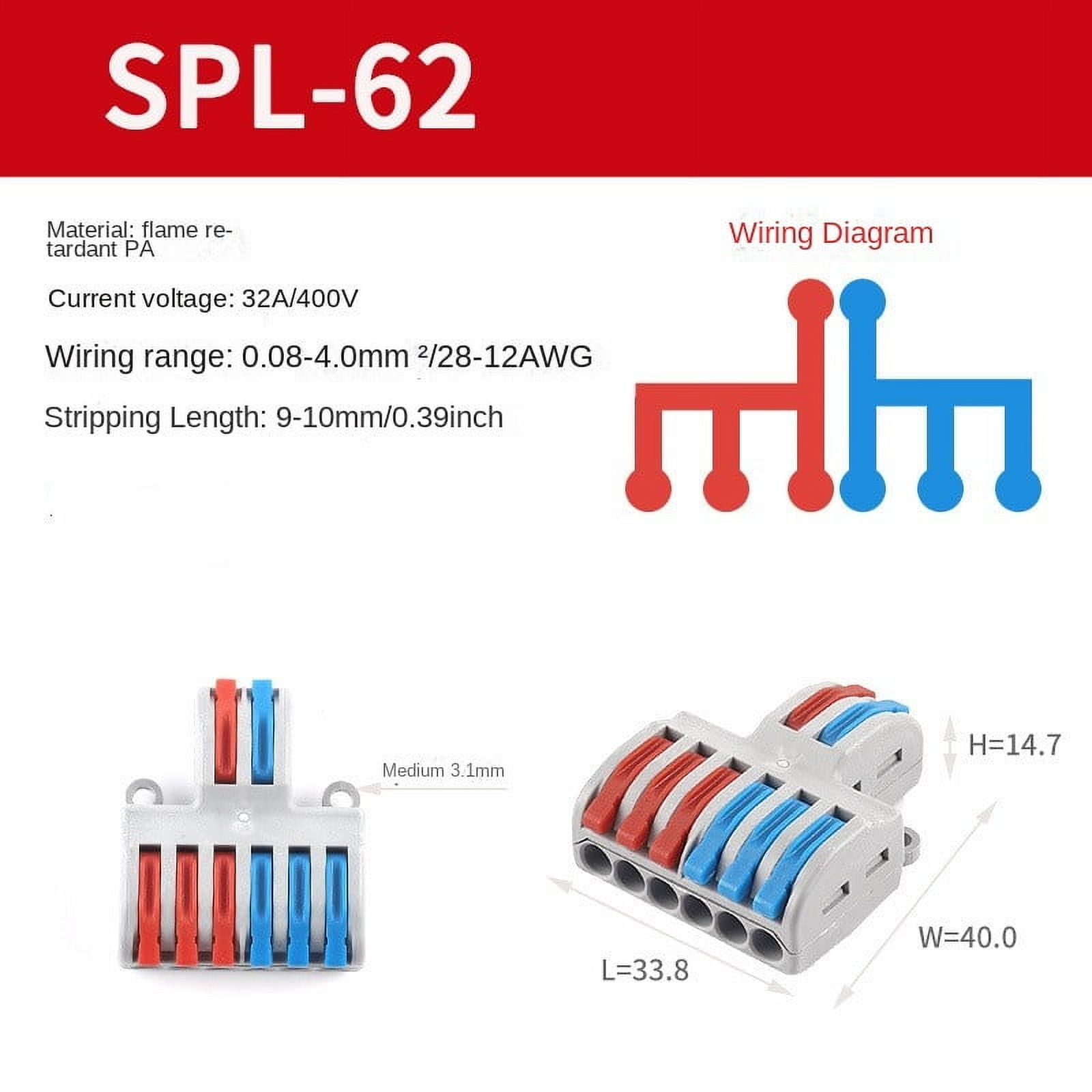 5 Pcs Universal Compact Wire Connector Splitter Quick Cable Glands for ...