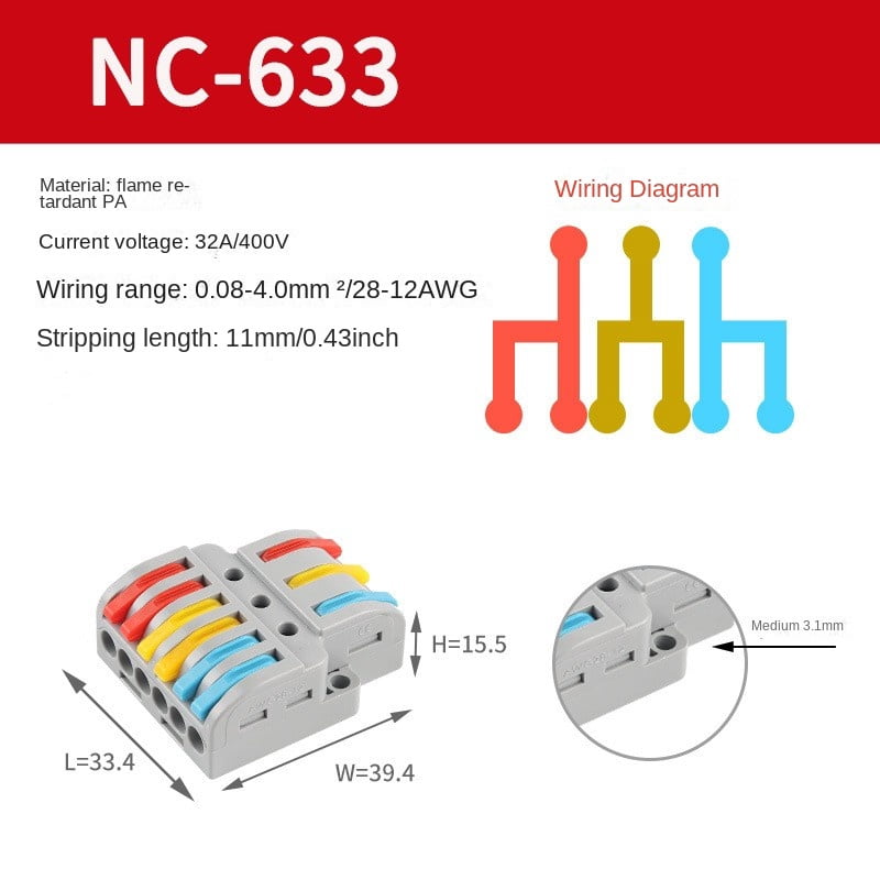 5 Pcs Universal Compact Wire Connector Splitter Quick Cable Glands for ...