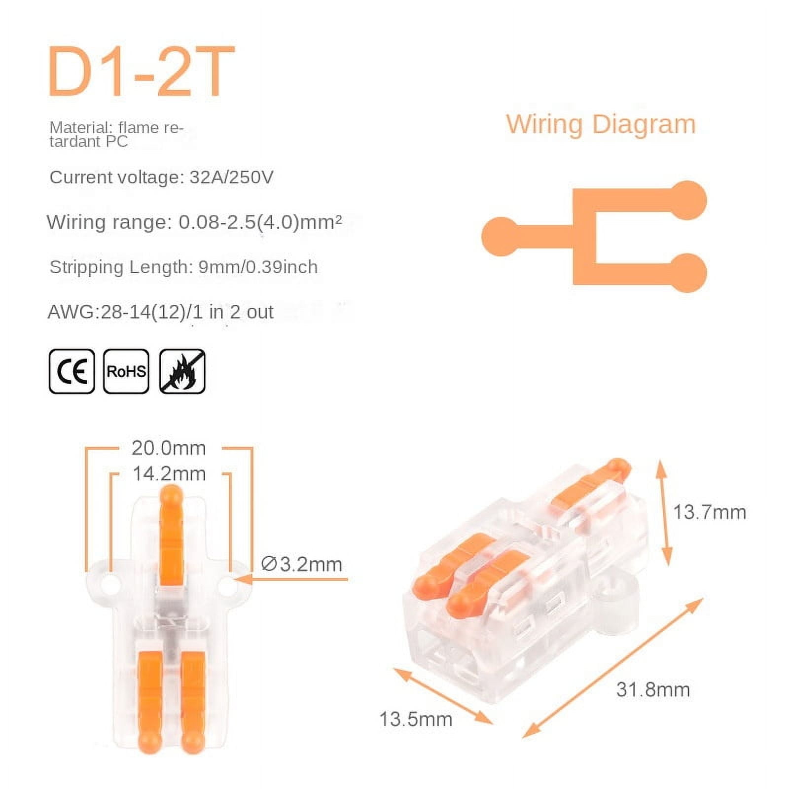 5 Pcs Universal Compact Wire Connector Splitter Quick Cable Glands for ...