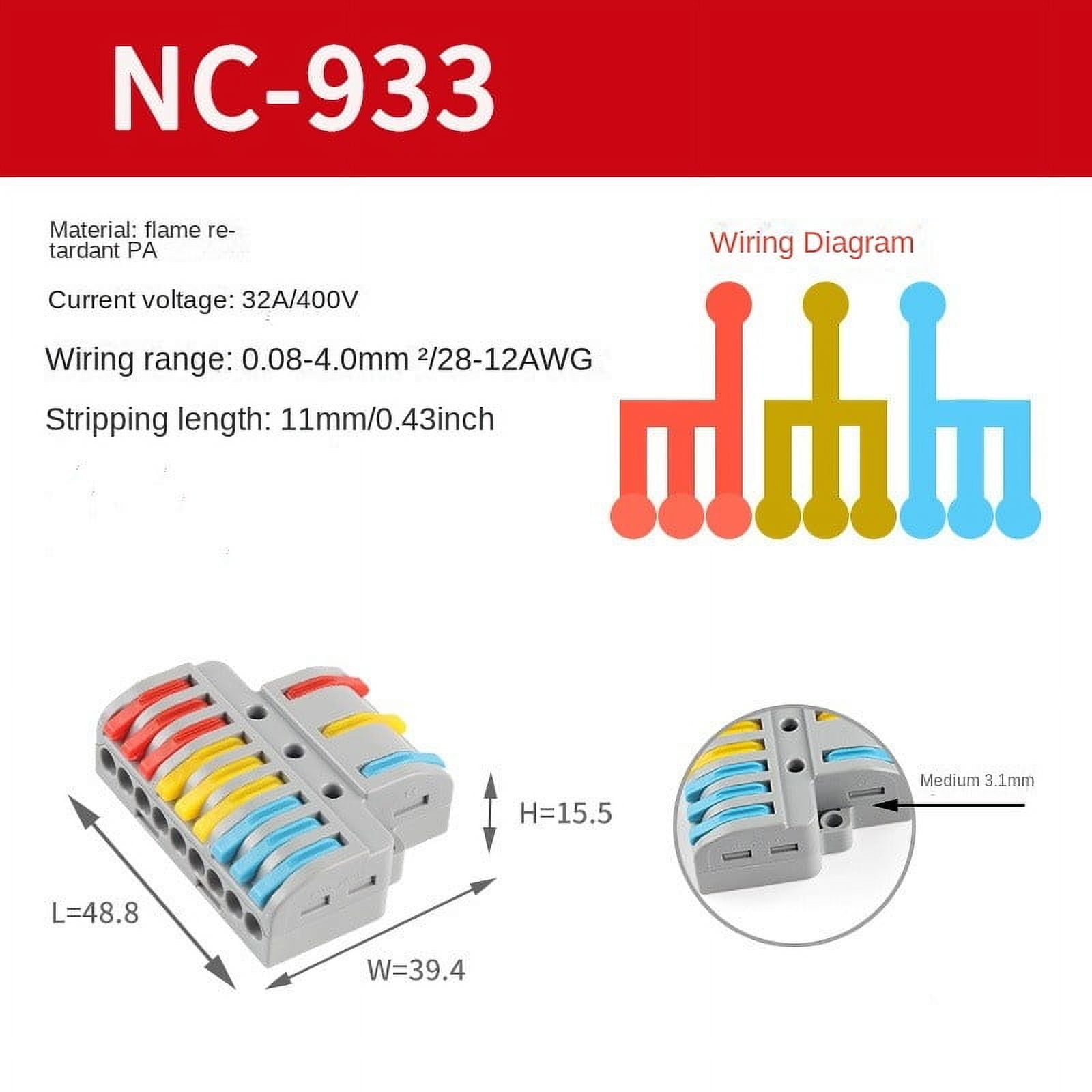 5 Pcs Universal Compact Wire Connector Splitter Quick Cable Glands for ...