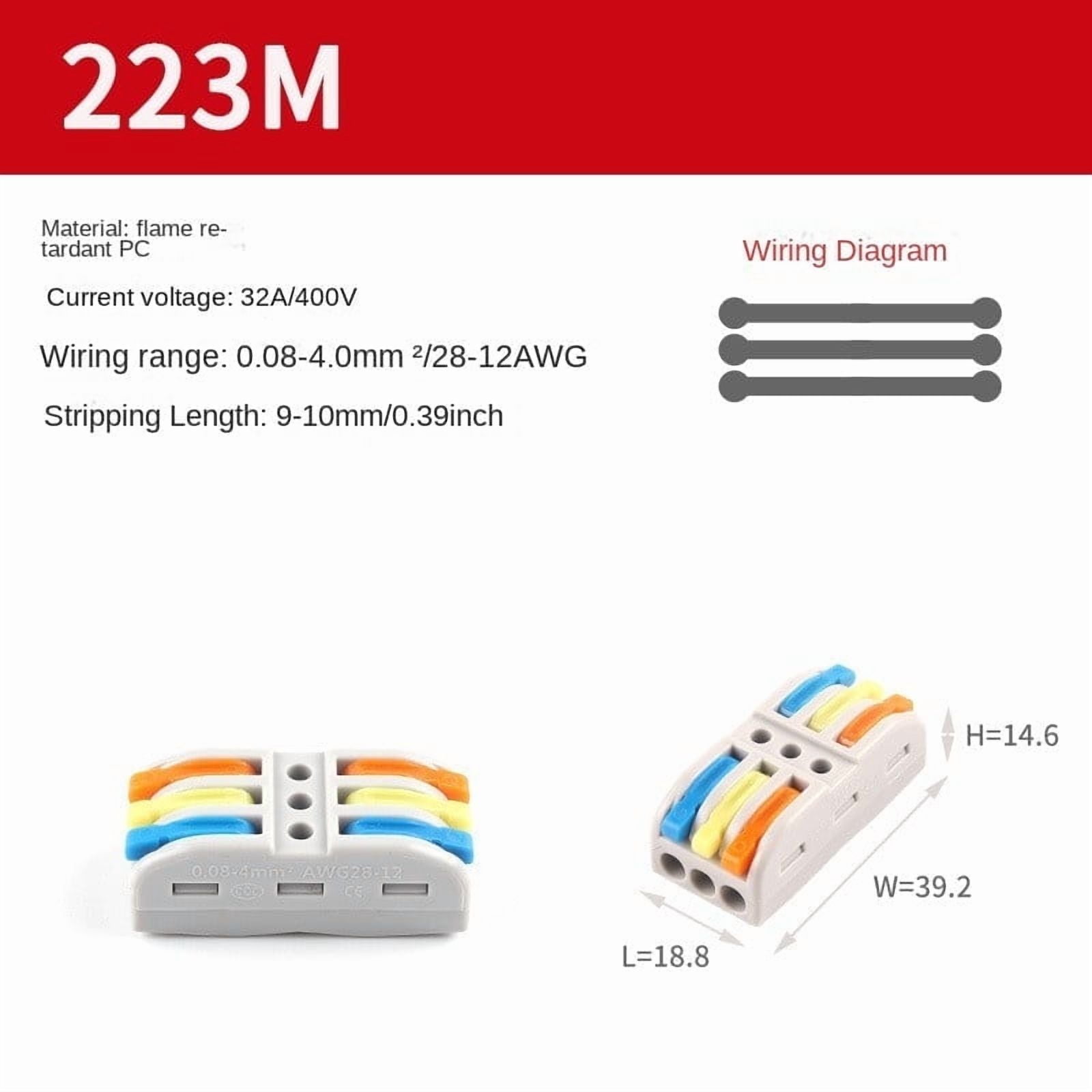 Universal Compact Wire Connector Splitter Quick Cable Connector, 5 ...