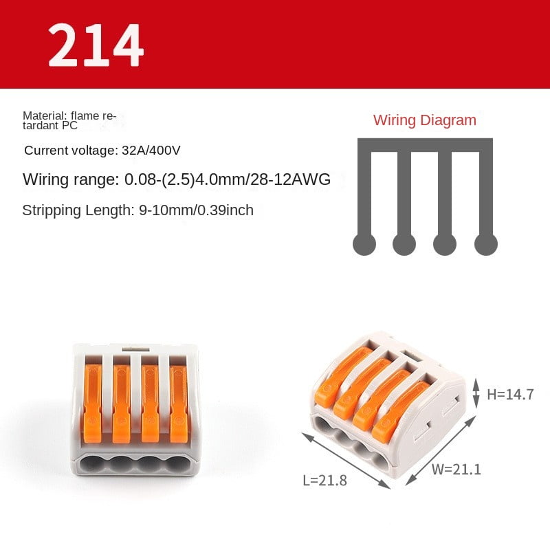 5 Pcs Universal Compact Wire Connector Splitter Quick Cable Glands for ...