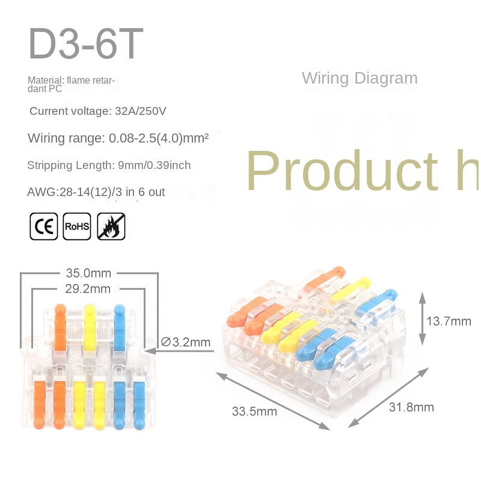 5 Pcs Universal Compact Wire Connector Splitter Quick Cable Glands for ...