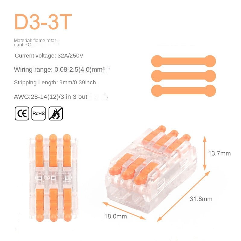 5 Pcs Universal Compact Wire Connector Splitter Quick Cable Glands for ...