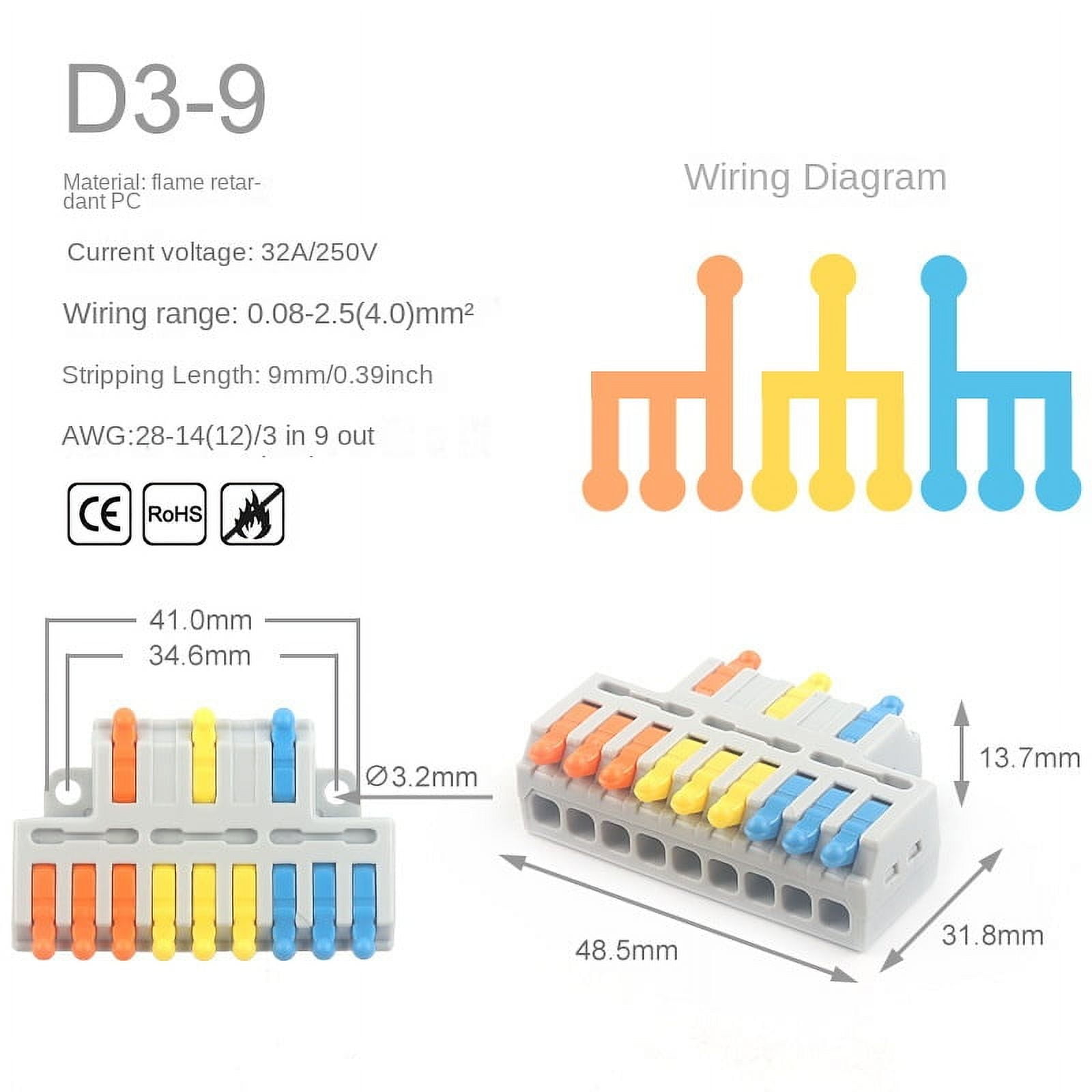 5 Pcs Universal Compact Wire Connector Splitter Quick Cable Glands for ...